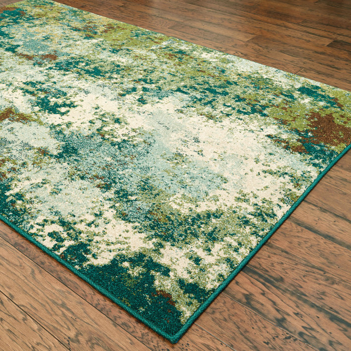 Bloomsbury Market Hedberg Abstract Green Area Rug & Reviews | Wayfair