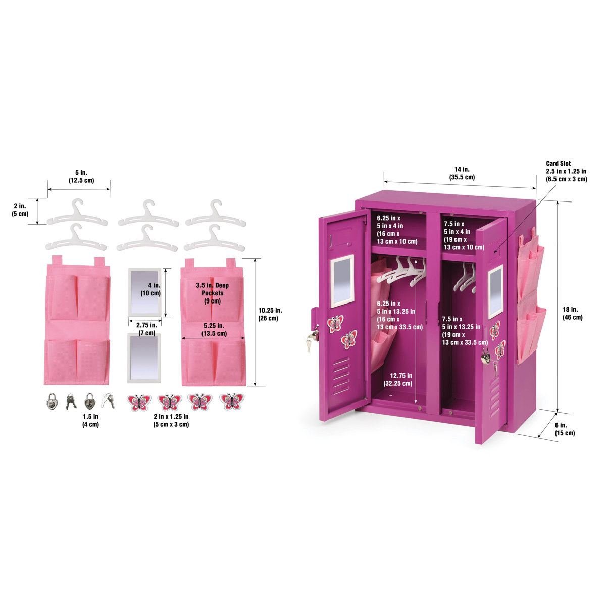 Badger Basket School Style Double Doll Locker - Purple & Reviews | Wayfair