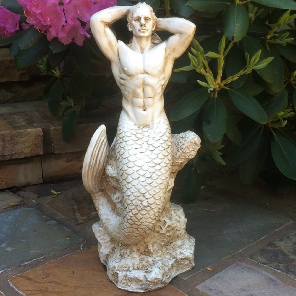 HomeStyles Life's a Beach Sexy Merman Mermaid on Coastal Rock Statue ...