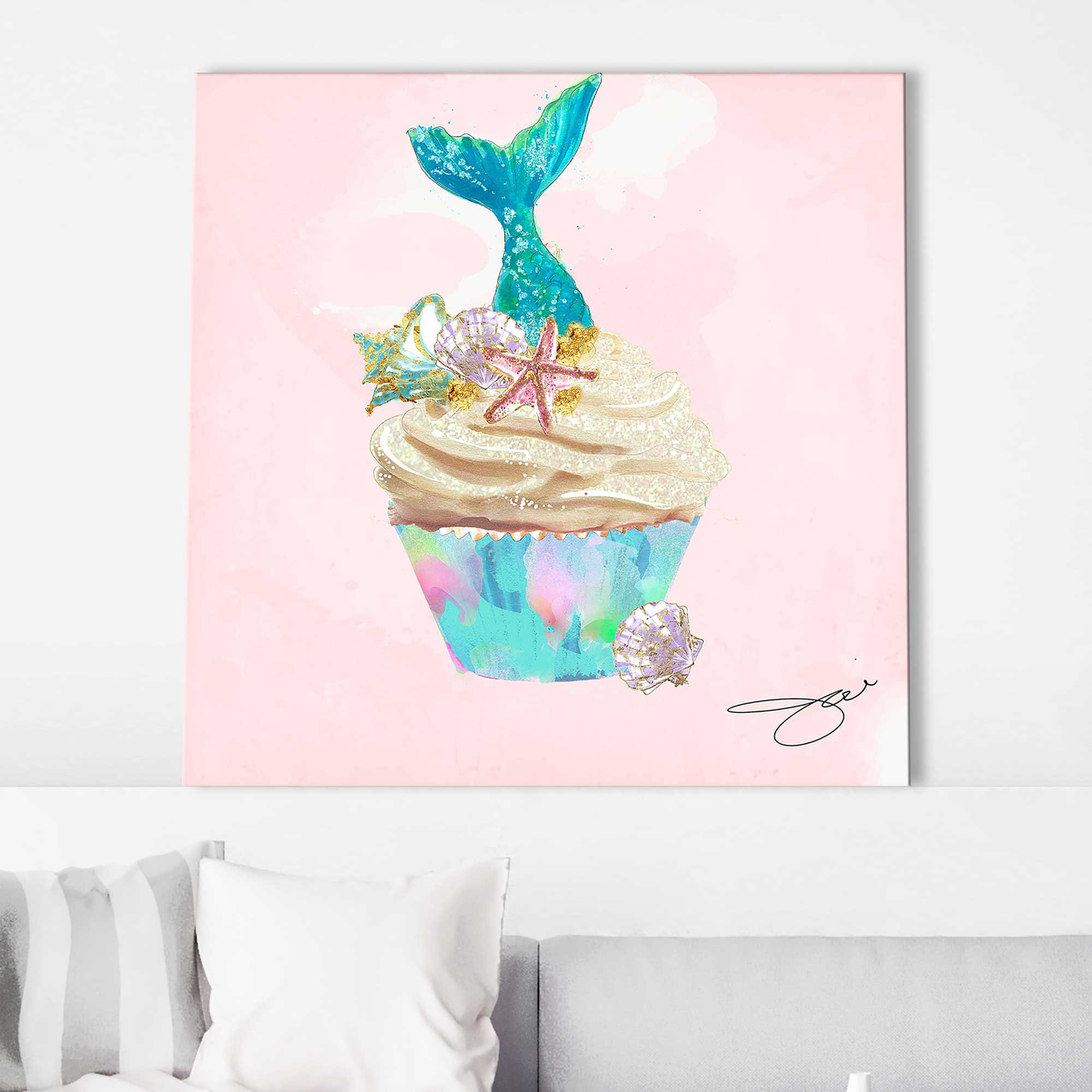 Dovecove Sweet Mermaid (Square) by By Jodi - Graphic Art on Canvas ...