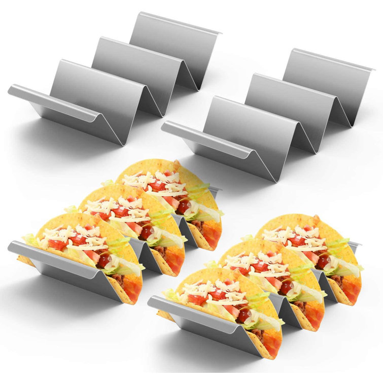 Latitude Run® Taco Holder Stands, Set Of 4 Stainless Steel Taco Shell ...
