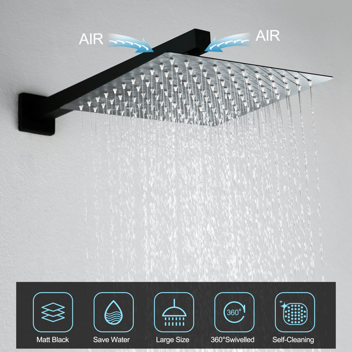 Modern Space Complete Shower System with Rough-in Valve & Reviews | Wayfair