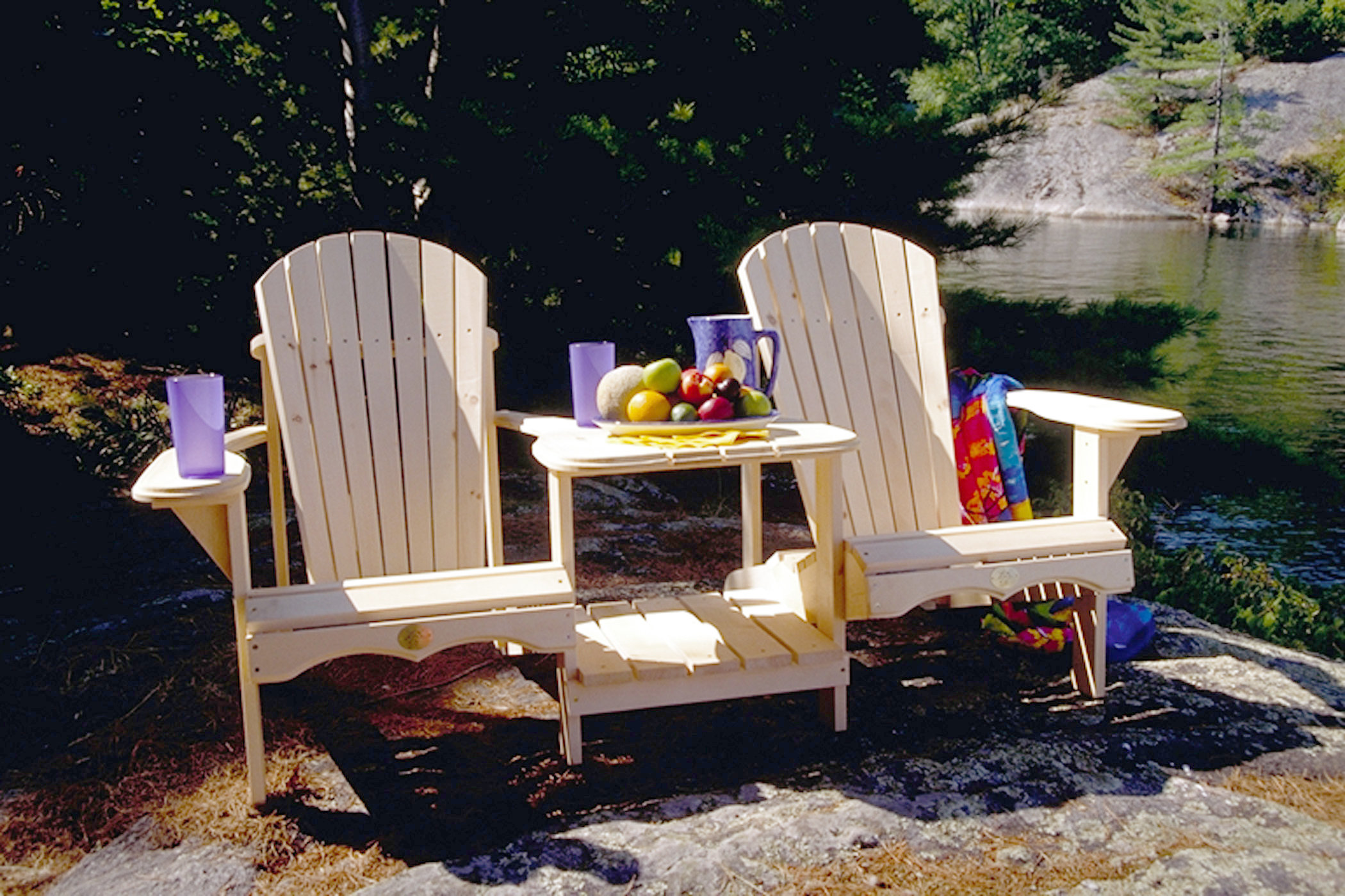 Millwood Pines Nathaly Solid Wood Adirondack Chair with Table | Wayfair
