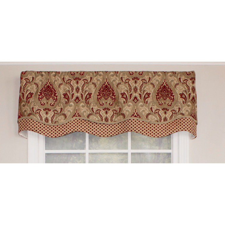RLF Home Paisley Damask Scalloped 51'' Window Valance & Reviews | Wayfair