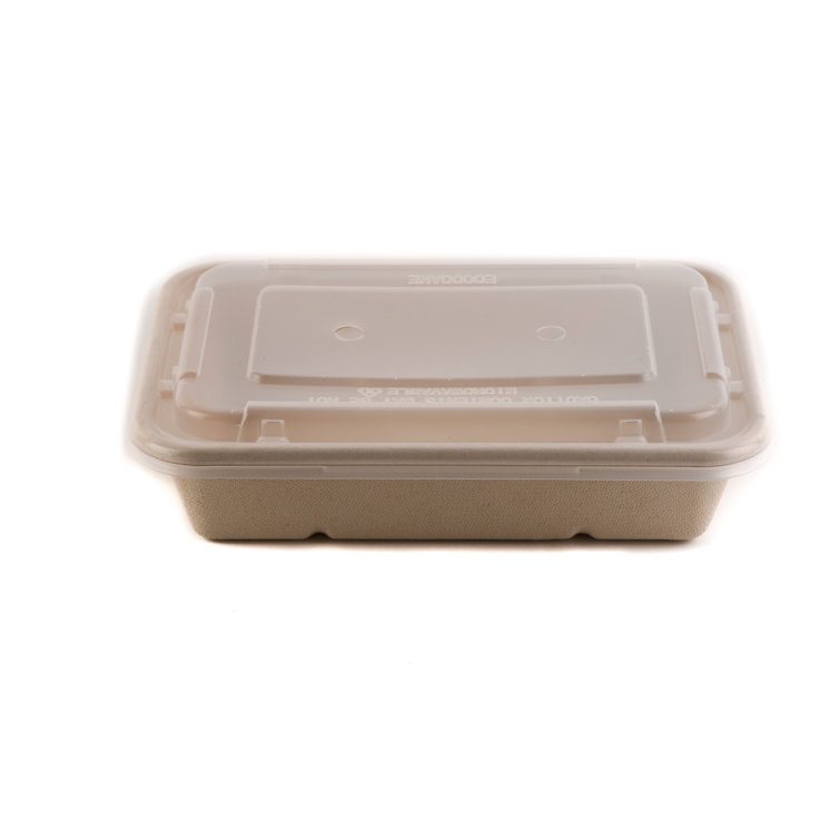 Prep & Savour 29oz Rectangular Compostable Serving Bowls with Lids ...