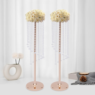 House of Hampton® Dnijah Metal And Crystal Flower Stand For Party ...