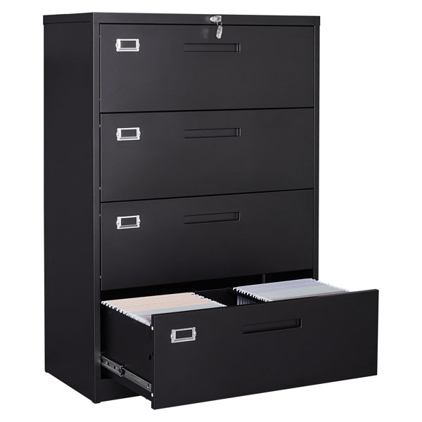 Inbox Zero Bradnon 35.43'' Wide 4 -Drawer Steel Vertical Filing Cabinet ...