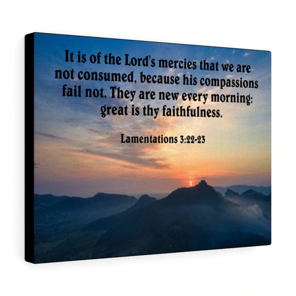 Trinx Great Is Thy Faithfulness Lamentations 3:22-23 KJV Wall Art ...