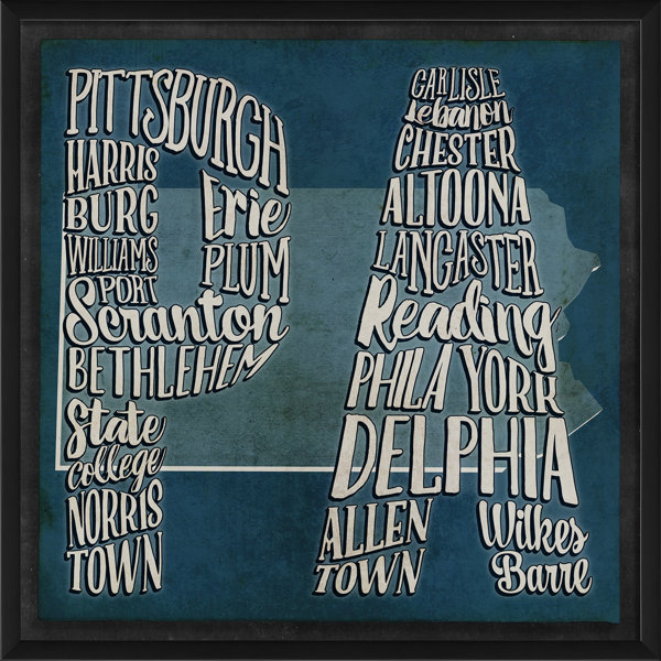 Ivy Bronx Pennsylvania State Abbreviation - Picture Frame Textual Art ...