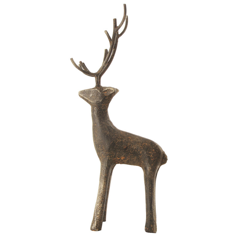 Greyleigh™ Cast Iron Standing Deer Figurine & Reviews | Wayfair