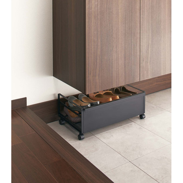 Yamazaki USA Yamazaki Home Rolling Shoe Rack, Steel, Holds 4 shoes, 6 ...