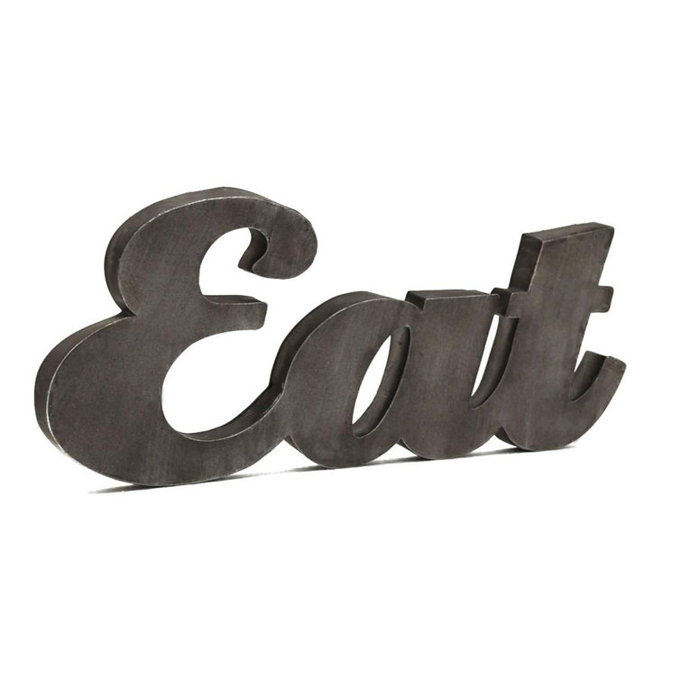 Gracie Oaks 3D Eat Cutout Lettering Metal Sign Wall Décor & Reviews ...
