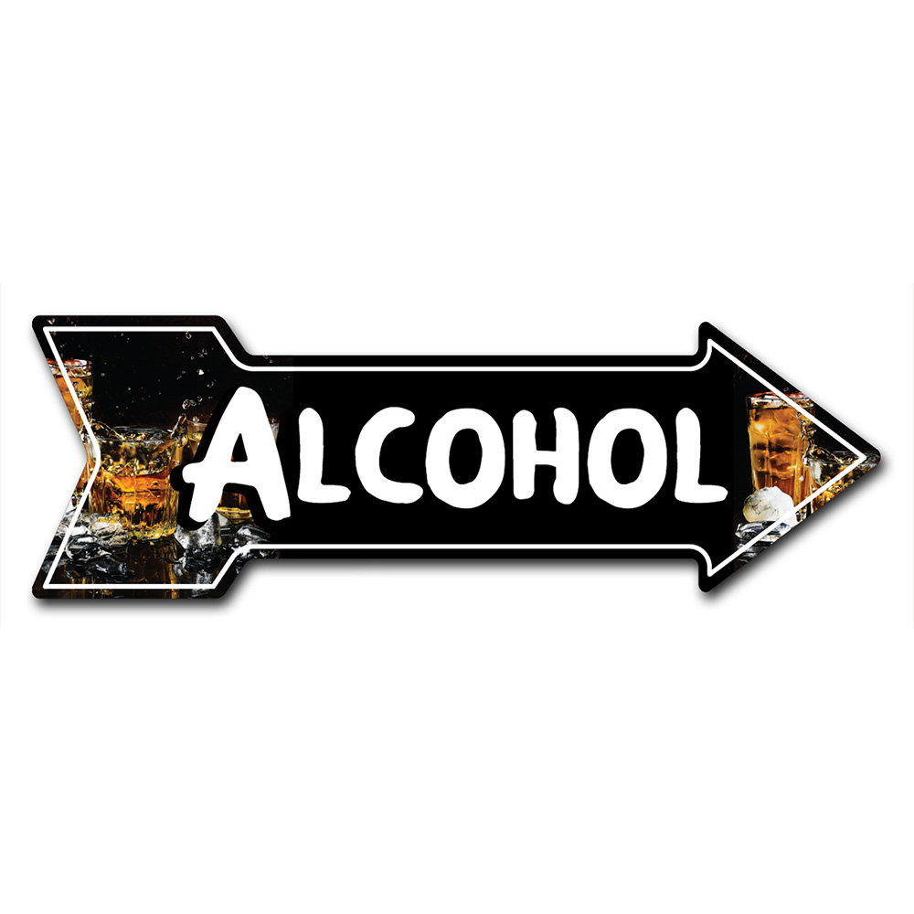 SignMission Decal-999991_Alcohol Arrow Decal Funny Home Décor 24" Wide ...
