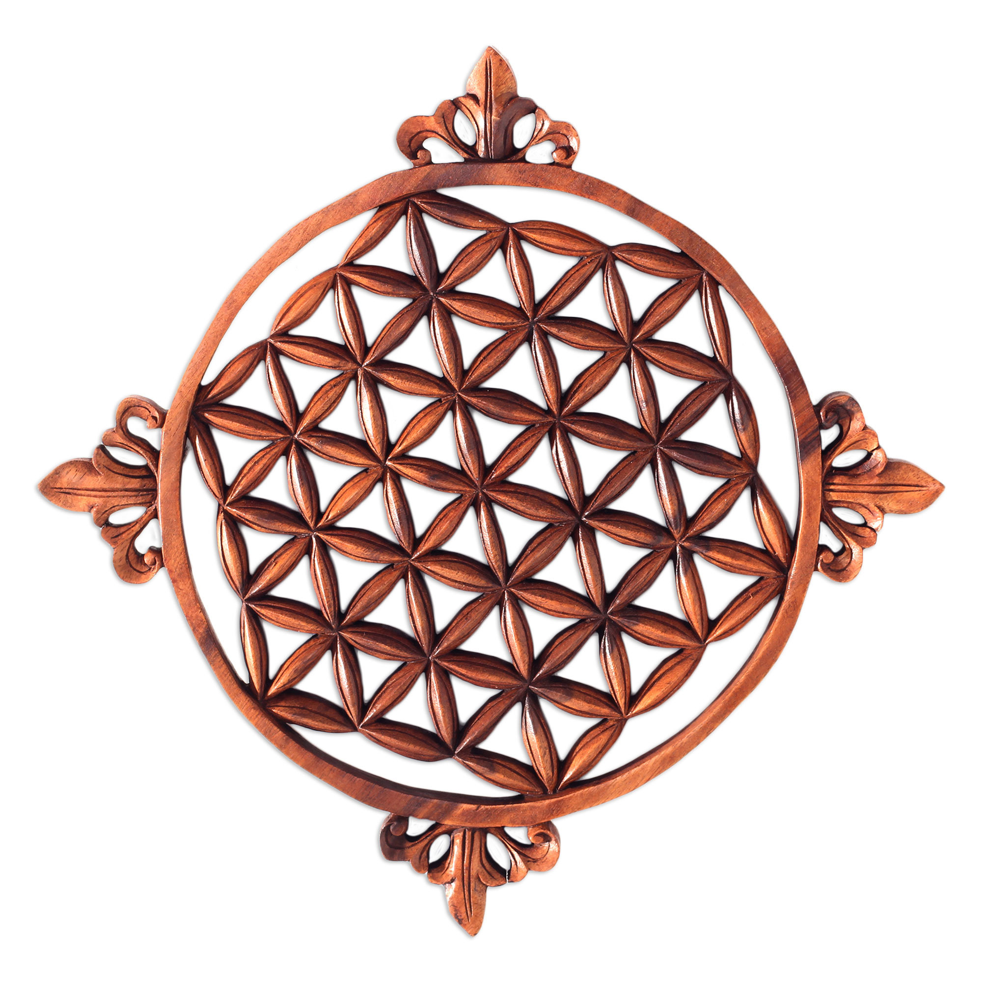 Astoria Grand Wood Traditional Javanese Relief Sculptural Wall Decor ...