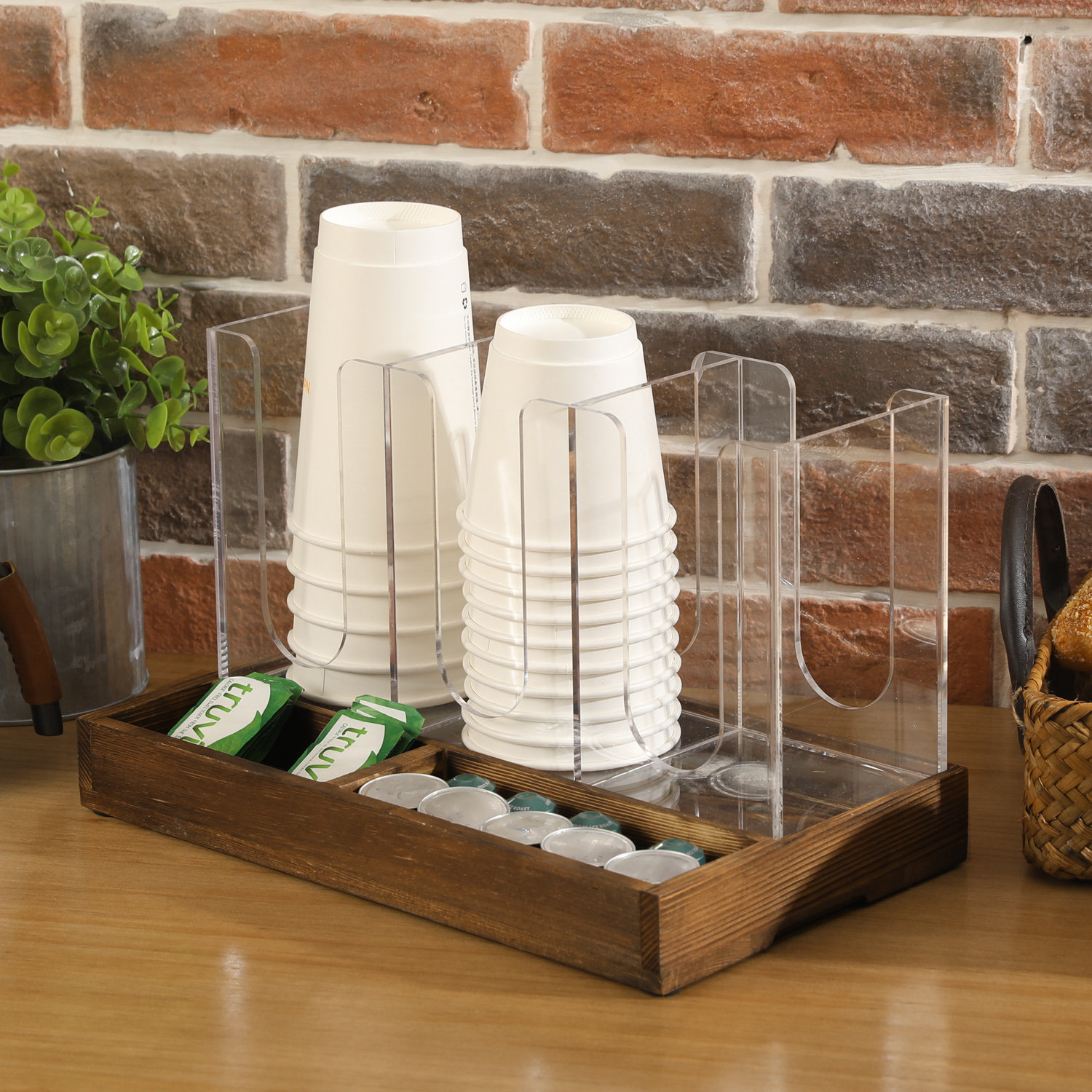 MyGift 5 Slot Wood Accessory and Condiment Storage | Wayfair