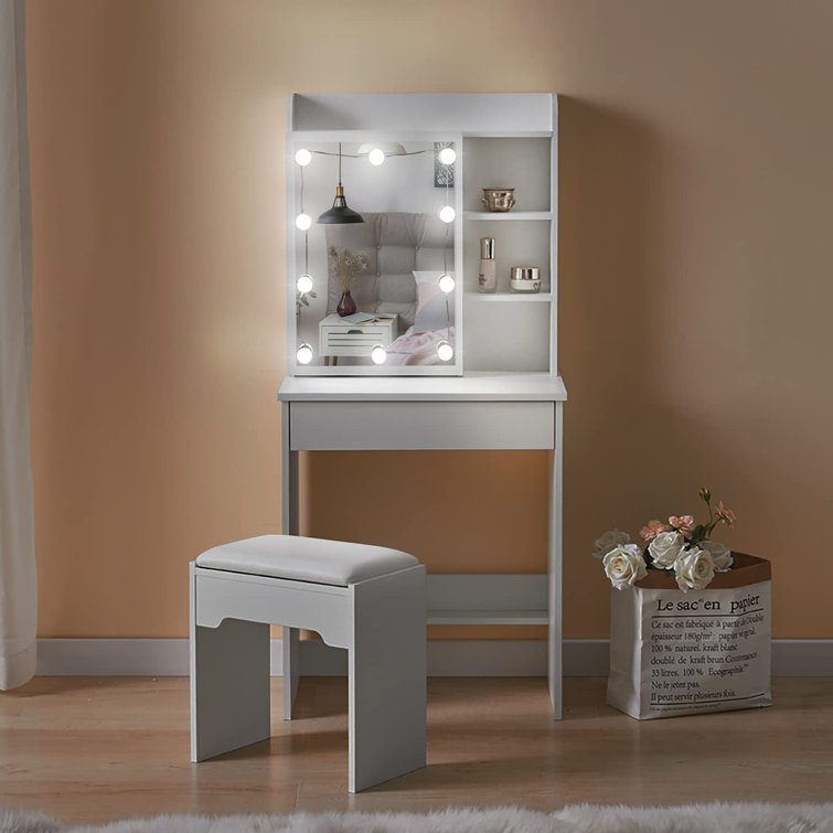 Latitude Run Kymarni Dressing Table Set with Mirror | Wayfair.co.uk