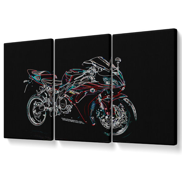 Rosalind Wheeler Honda Cbr - 3 Piece Wrapped Canvas Graphic Art ...