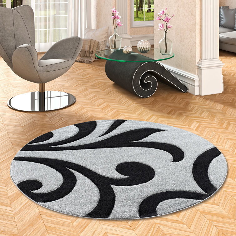 Ophelia & Co. Maggie Flatweave Black/Grey Rug | Wayfair.co.uk