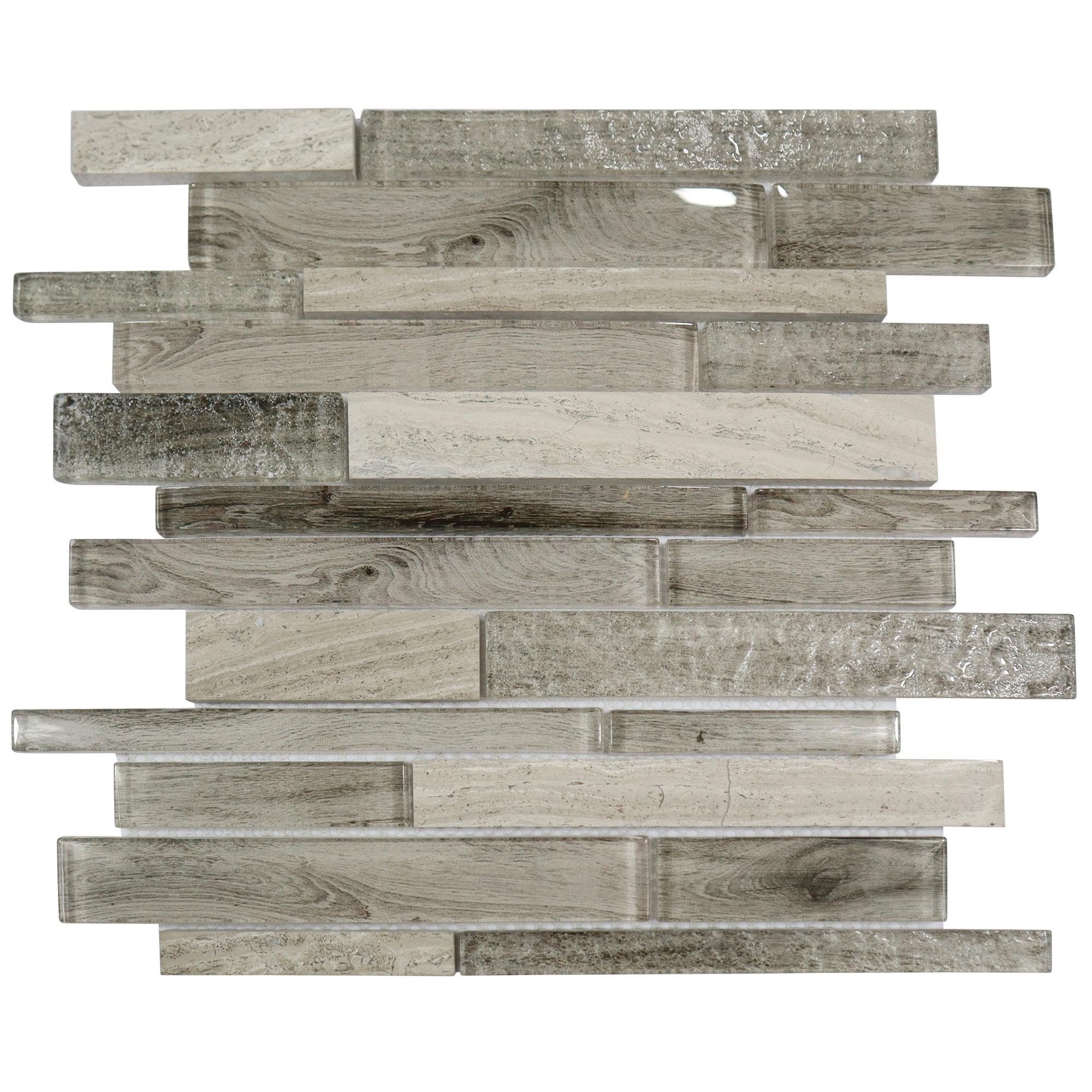 Symple Stuff Clian 12" x 12" Linear Glass Marble Backsplash Tile | Wayfair