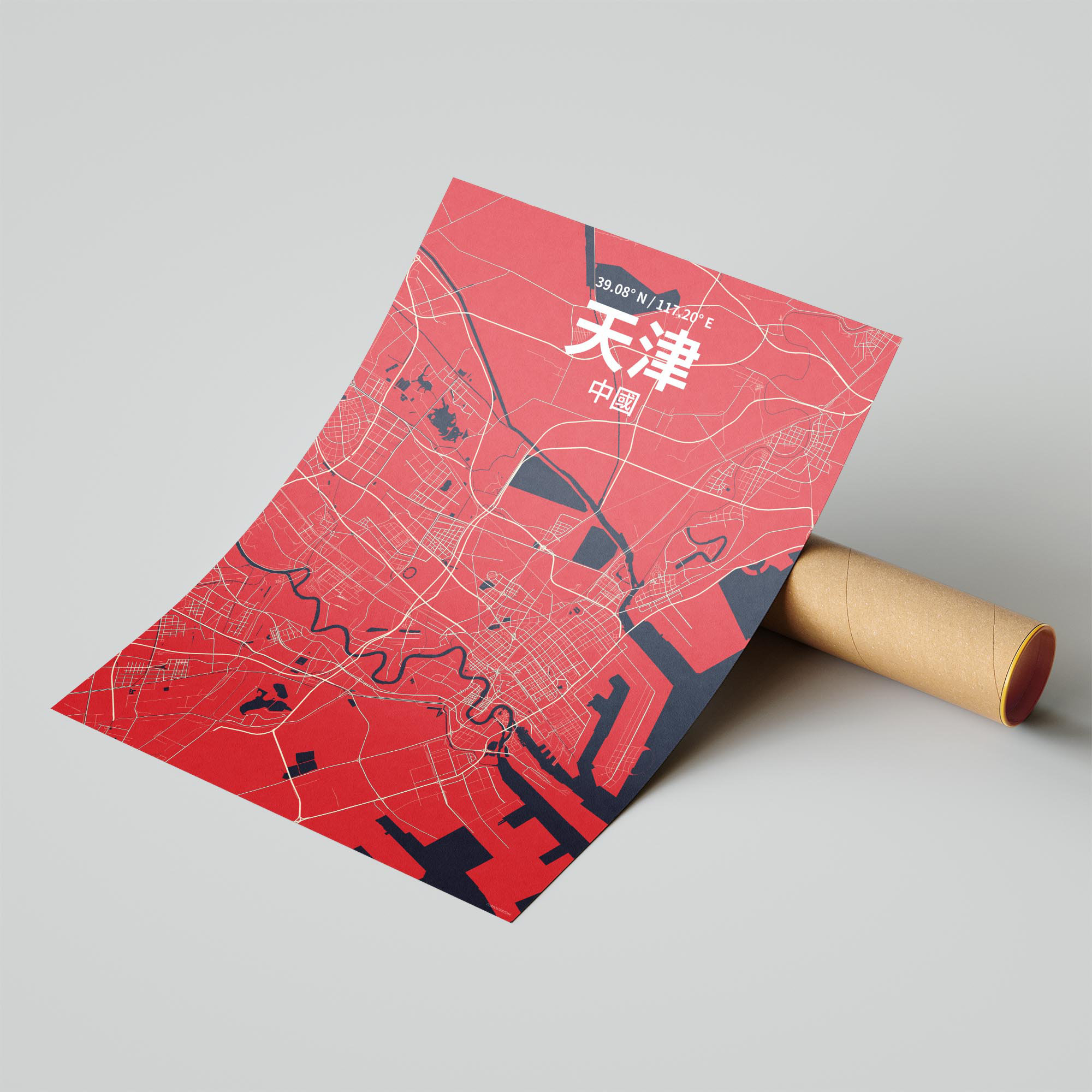 Trinx China City Map Posters Tianjin China|中國 City Map - Unframed ...