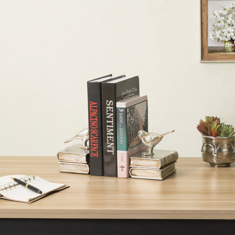 Red Barrel Studio® Birds & Books Resin Bookends & Reviews | Wayfair