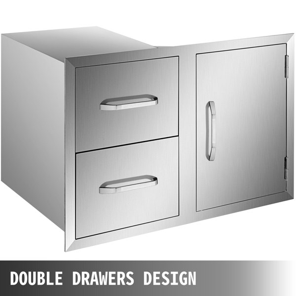VEVOR 33'' Stainless Steel Drop-In Door & Drawer Combo & Reviews | Wayfair