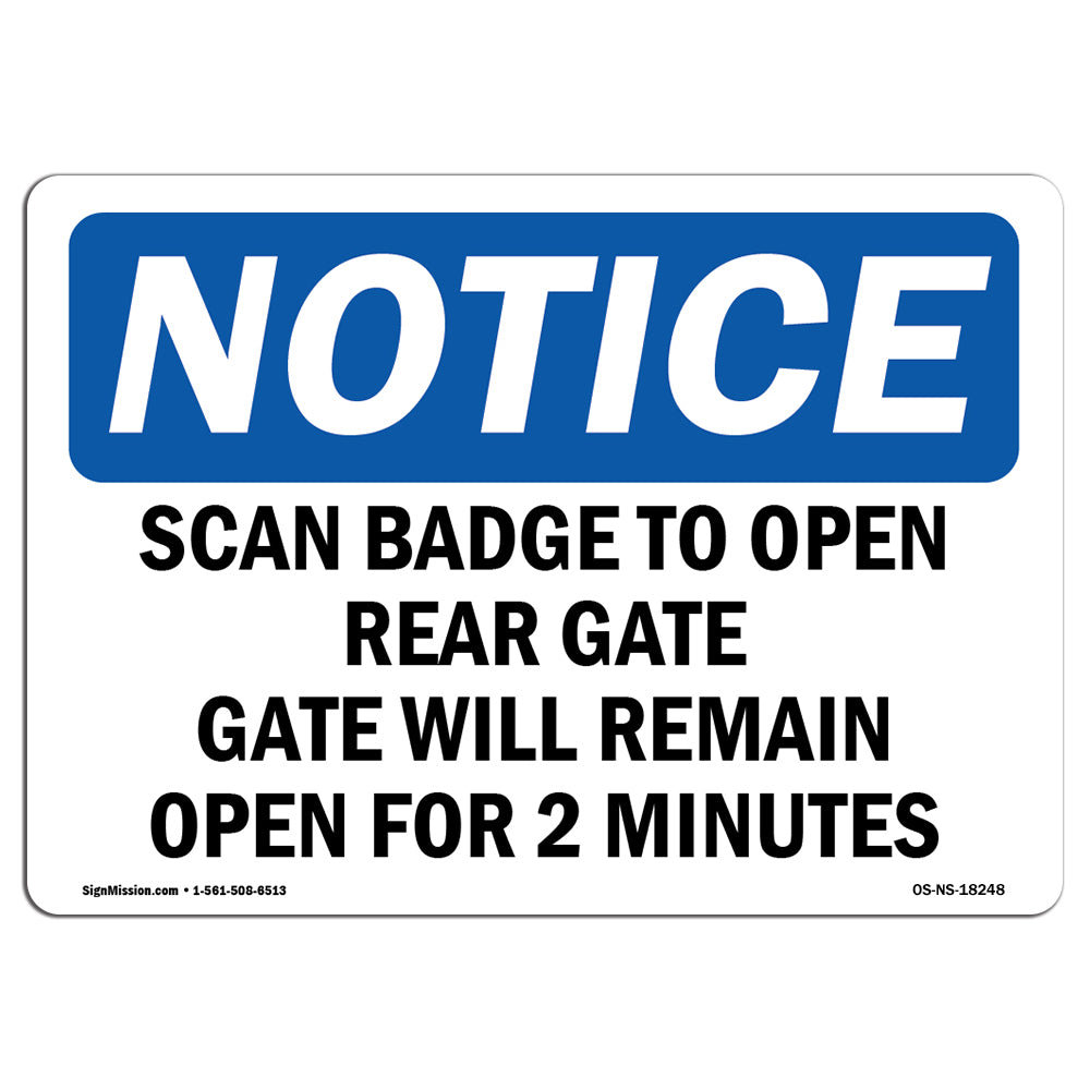 SignMission Scan Badge to Open Rear Gate Gate Sign | Wayfair