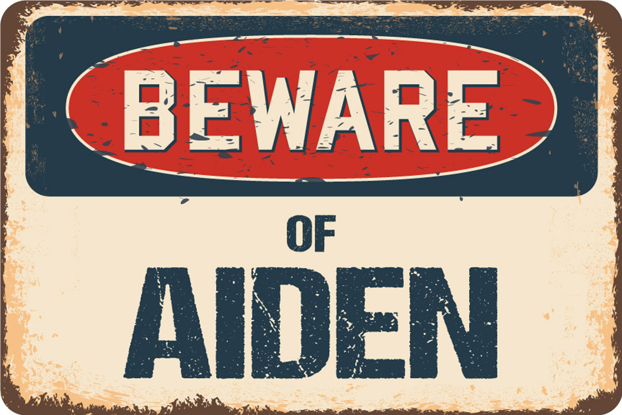 Trinx Aina Beware of Aiden Sign | Wayfair
