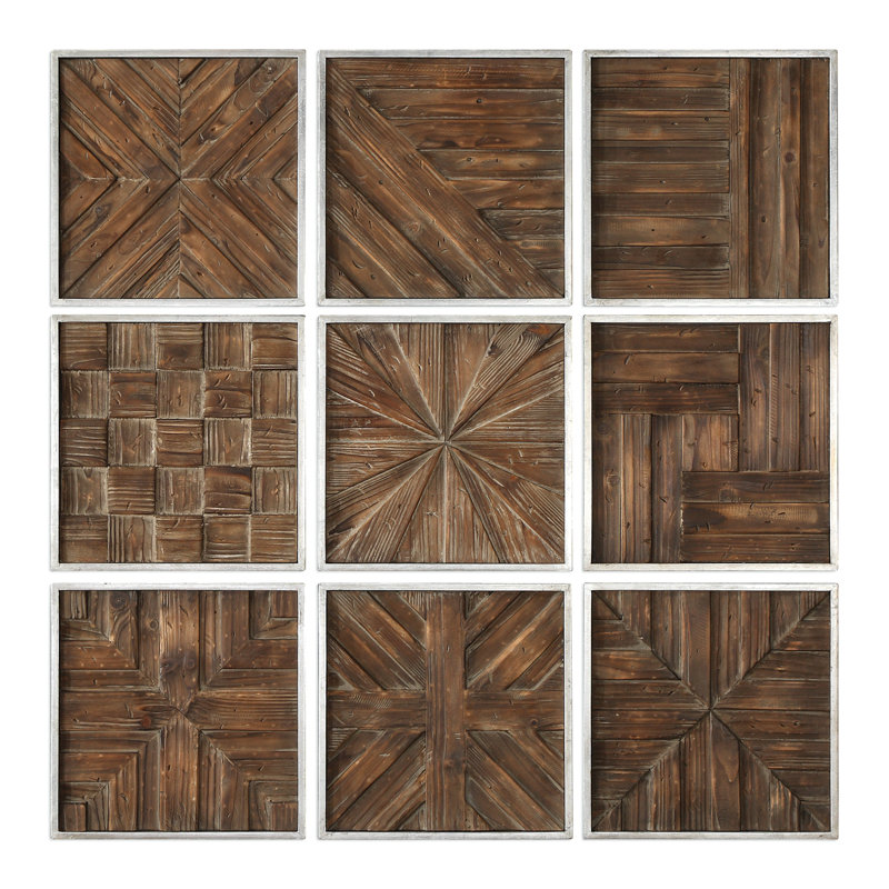 Terence Piece Rustic Wooden Square Wall Décor Set & Reviews | Birch Lane
