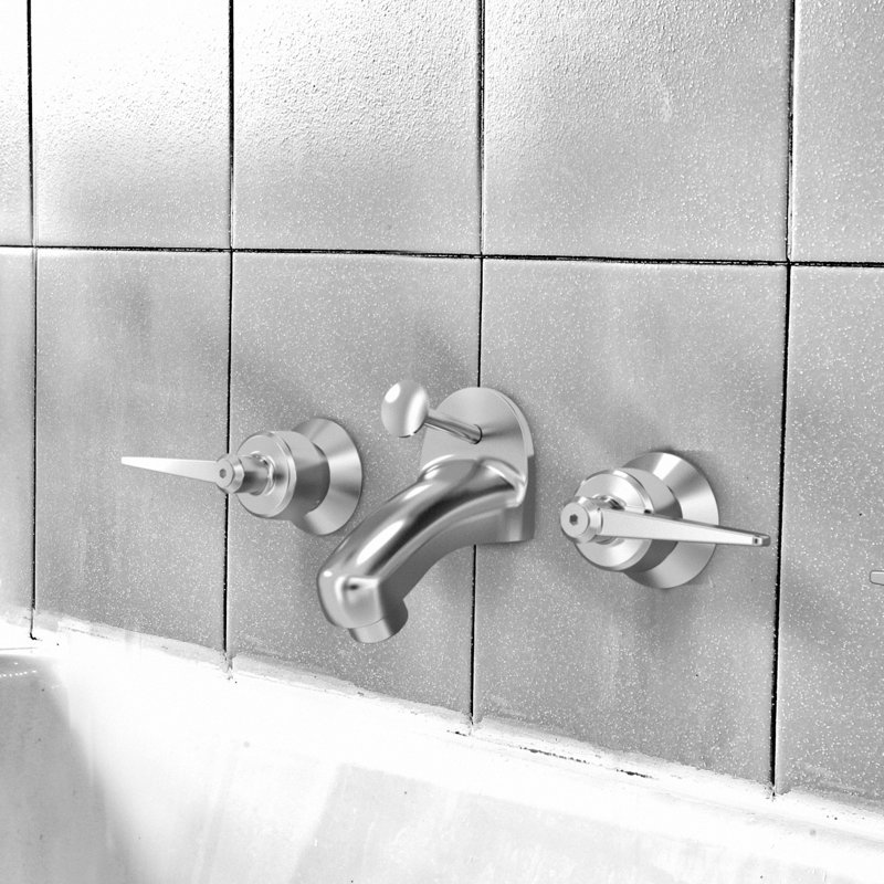 Central Brass Slant Back Wall Mounted Bathroom Faucet | Wayfair