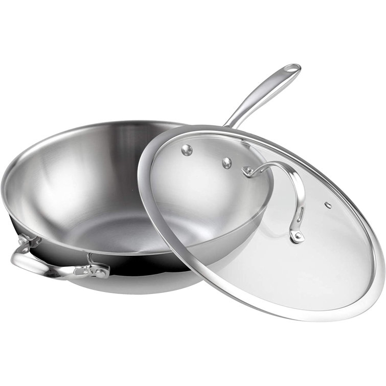 Cooks Standard 3 qt. Stainless Steel Saute Pan with Lid | Wayfair