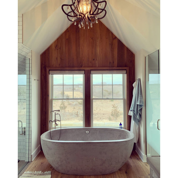 Native Trails Avalon NativeStone Freestanding Soaking Cement Bathtub ...