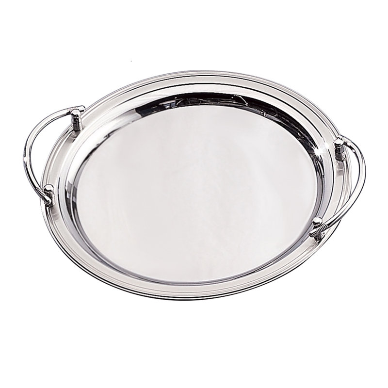 Elegance by Leeber Stainless Steel Round Serving Tray & Reviews ...