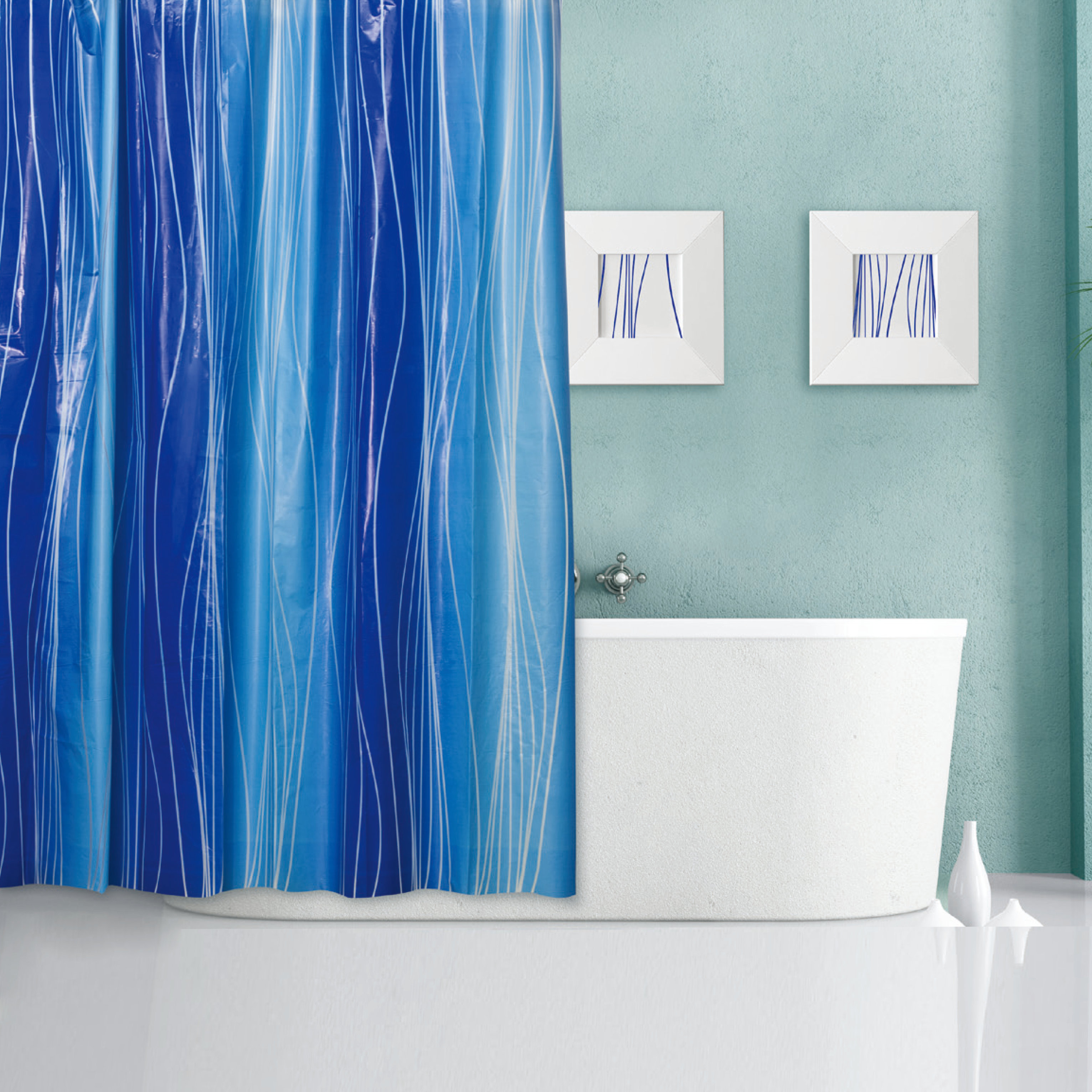 Dainty Home Lagoon Single Shower Curtain & Reviews | Wayfair