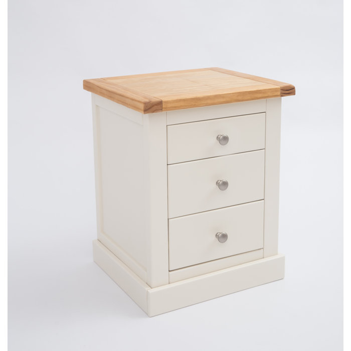 August Grove Clarke 3 Drawer Bedside Table | Wayfair.co.uk
