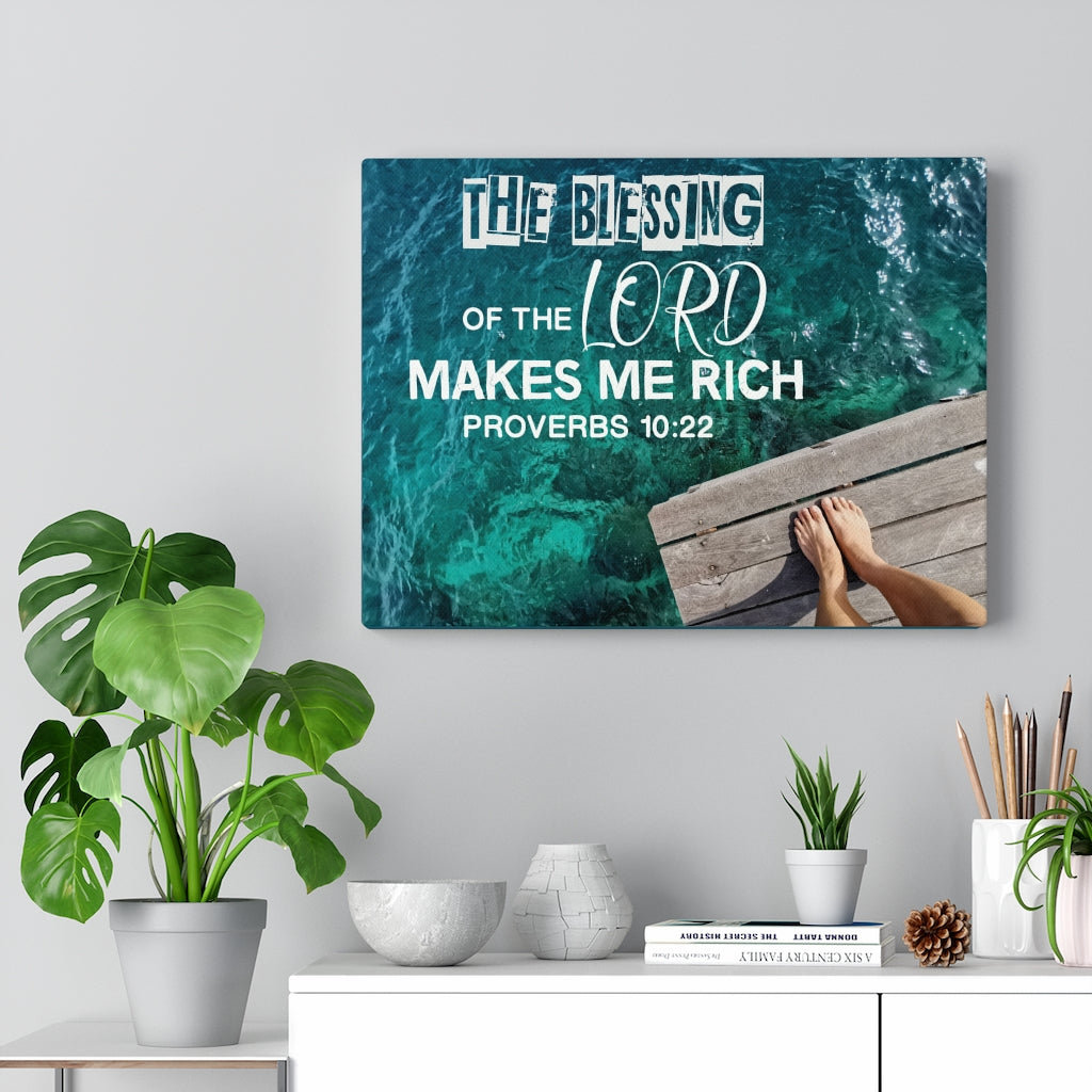 Blue Elephant The Blessing Of The Lord Proverbs 10:22 - Wrapped Canvas ...