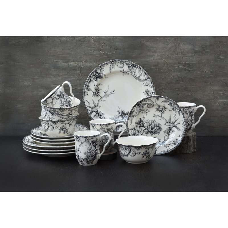 222 Fifth Adelaide 16 Piece Dinnerware Set, Service for 4 & Reviews ...