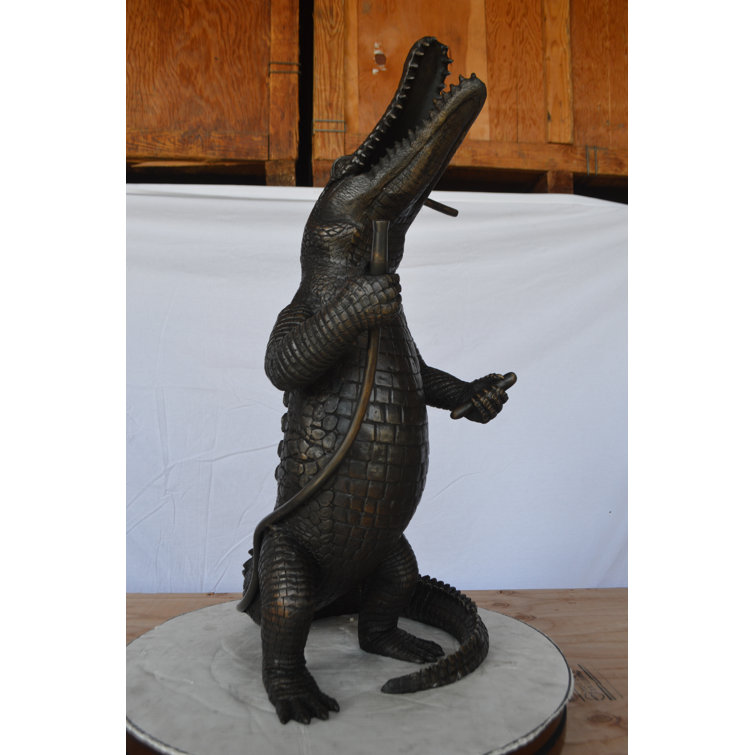 NIFAO Copper and Metal Alligator Having Fun Fountain | Wayfair.ca