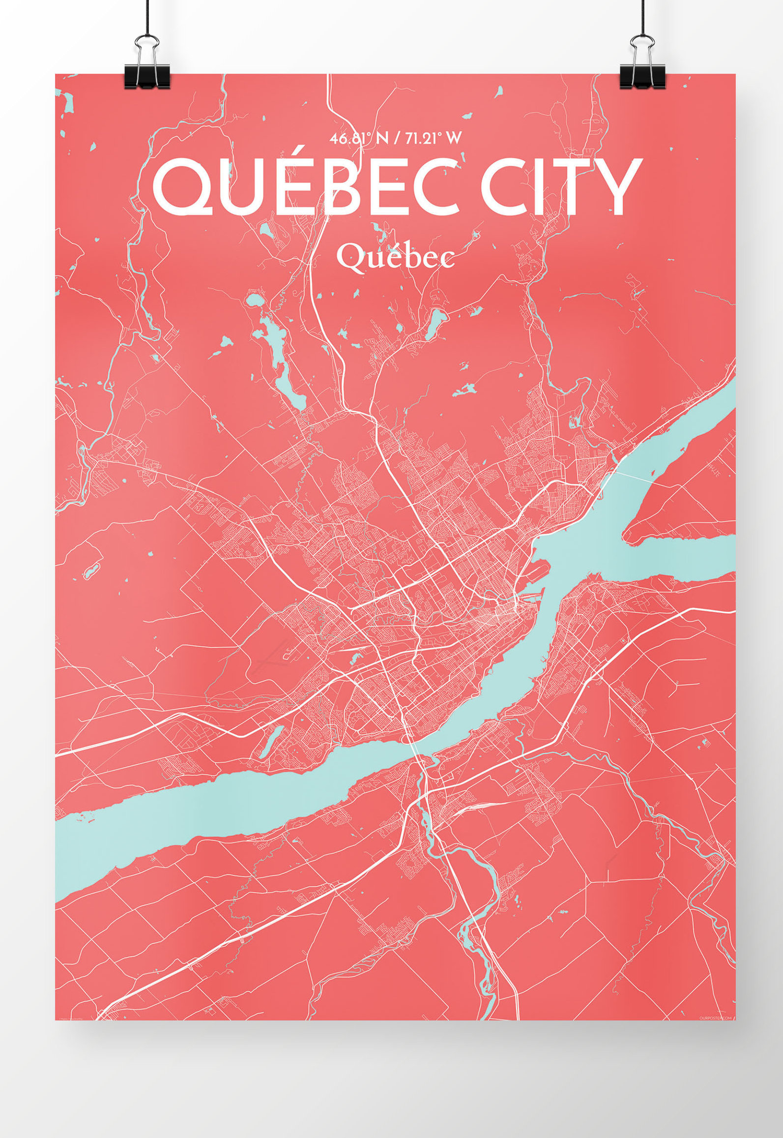 OurPoster.com Quebec City Map - Graphic Art | Wayfair