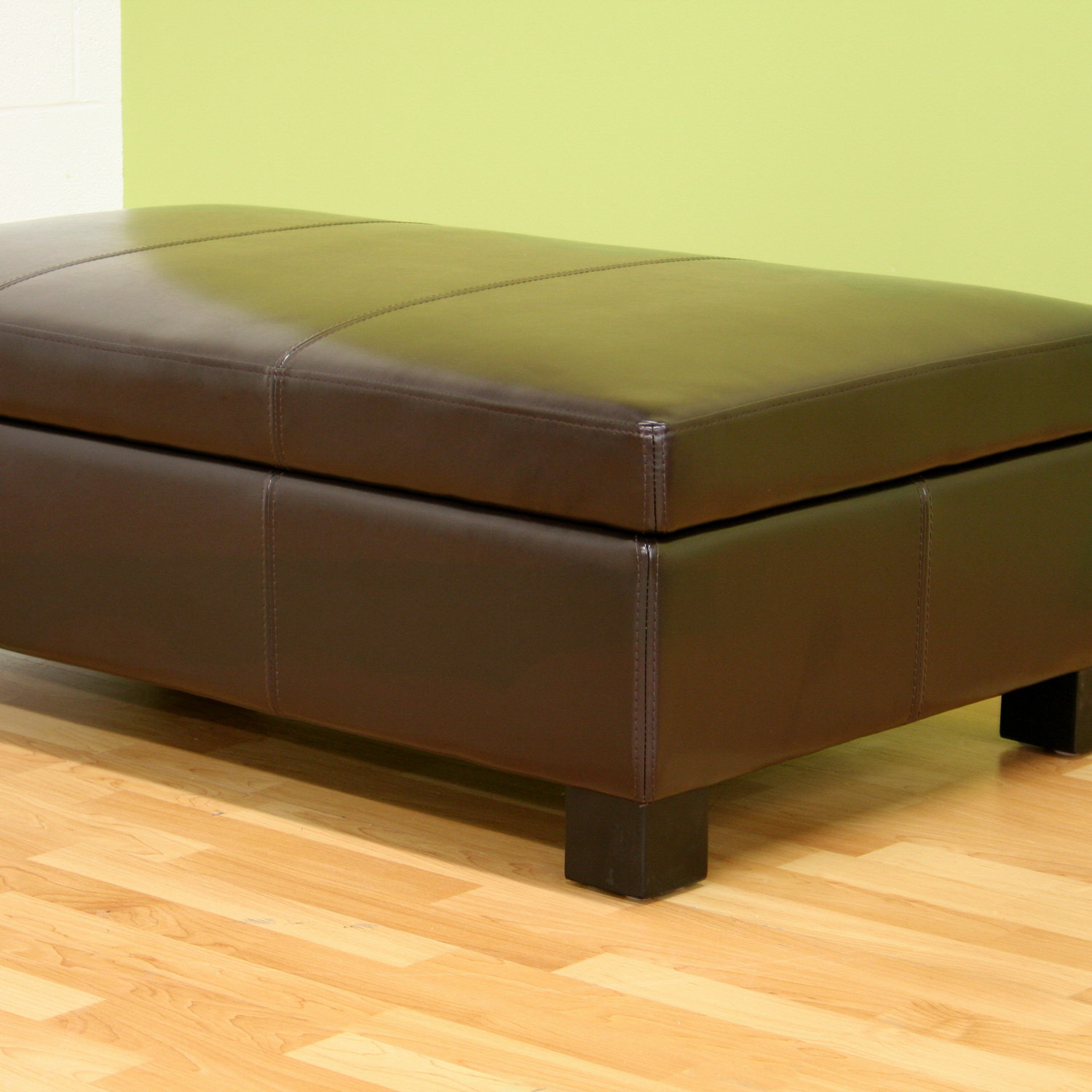 Latitude Run® Kashyap Dark Brown Leather Storage Ottoman | Wayfair