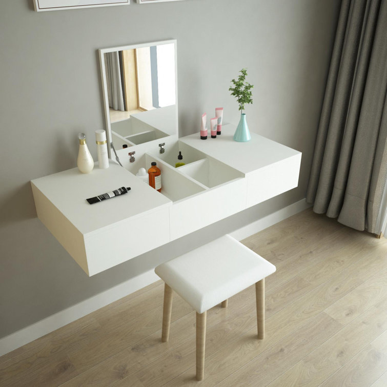 Fred Wall-Mounted Dressing Table With Hidden Mirror | Wayfair