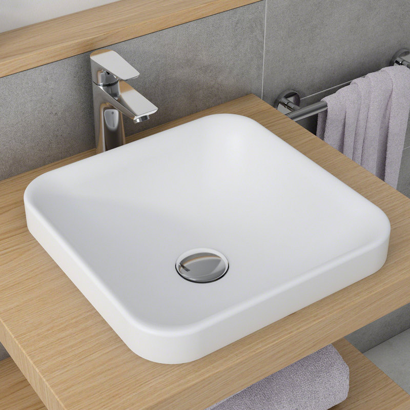 Kraus Natura™ Matte White Square Drop- In Bathroom Sink & Reviews | Wayfair