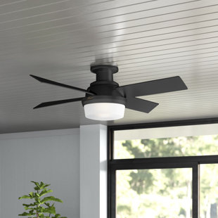 Wayfair | Flush Mount Matte Black Ceiling Fans You'll Love in 2022