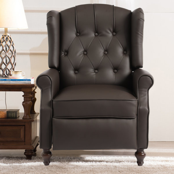 Leather-push-back-recliner | Wayfair