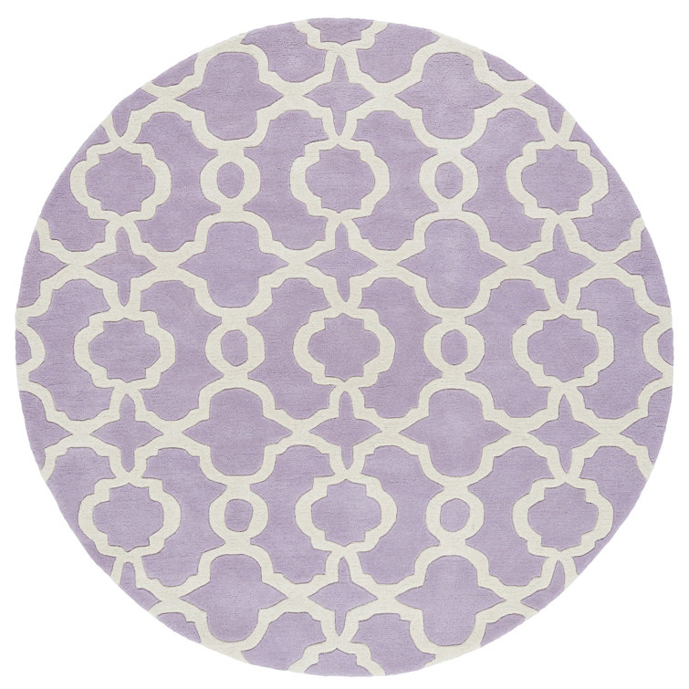 Ivy Bronx Molly Geometric Handmade Tufted Wool Lilac Area Rug & Reviews ...