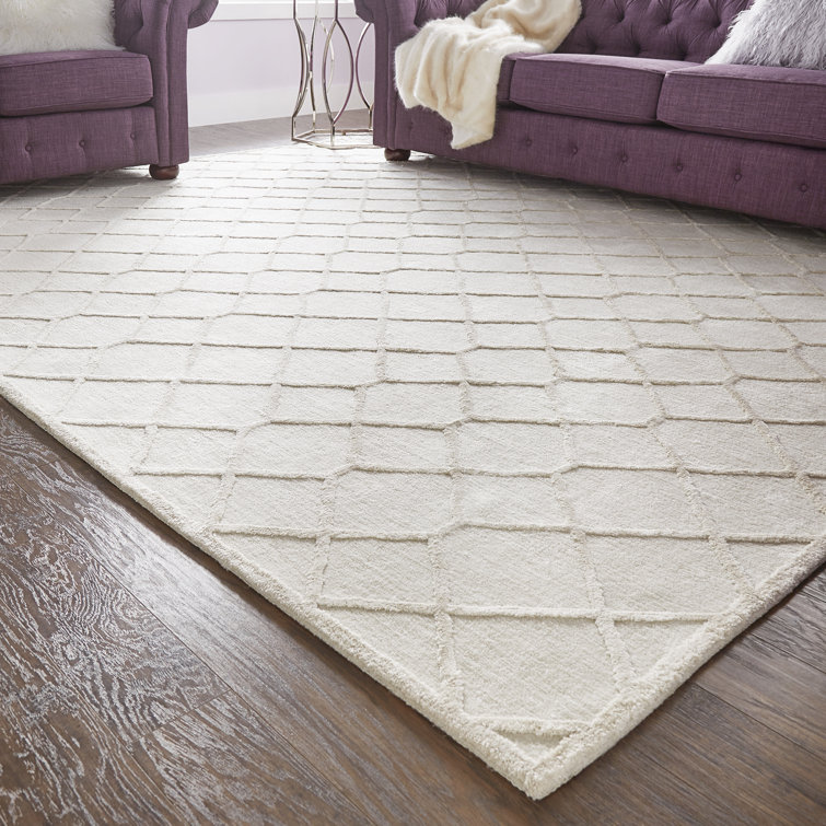 House of Hampton® Latinne Geometric Handmade Tufted Beige Area Rug ...