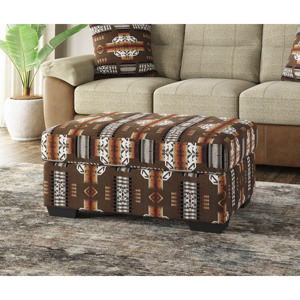 Foundry Select Ariabella 38" Wide Rectangle Patchwork Storage Ottoman ...