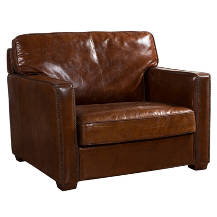 Williston Forge Reaves 98Cm Wide Genuine Leather Club Chair | Wayfair.co.uk