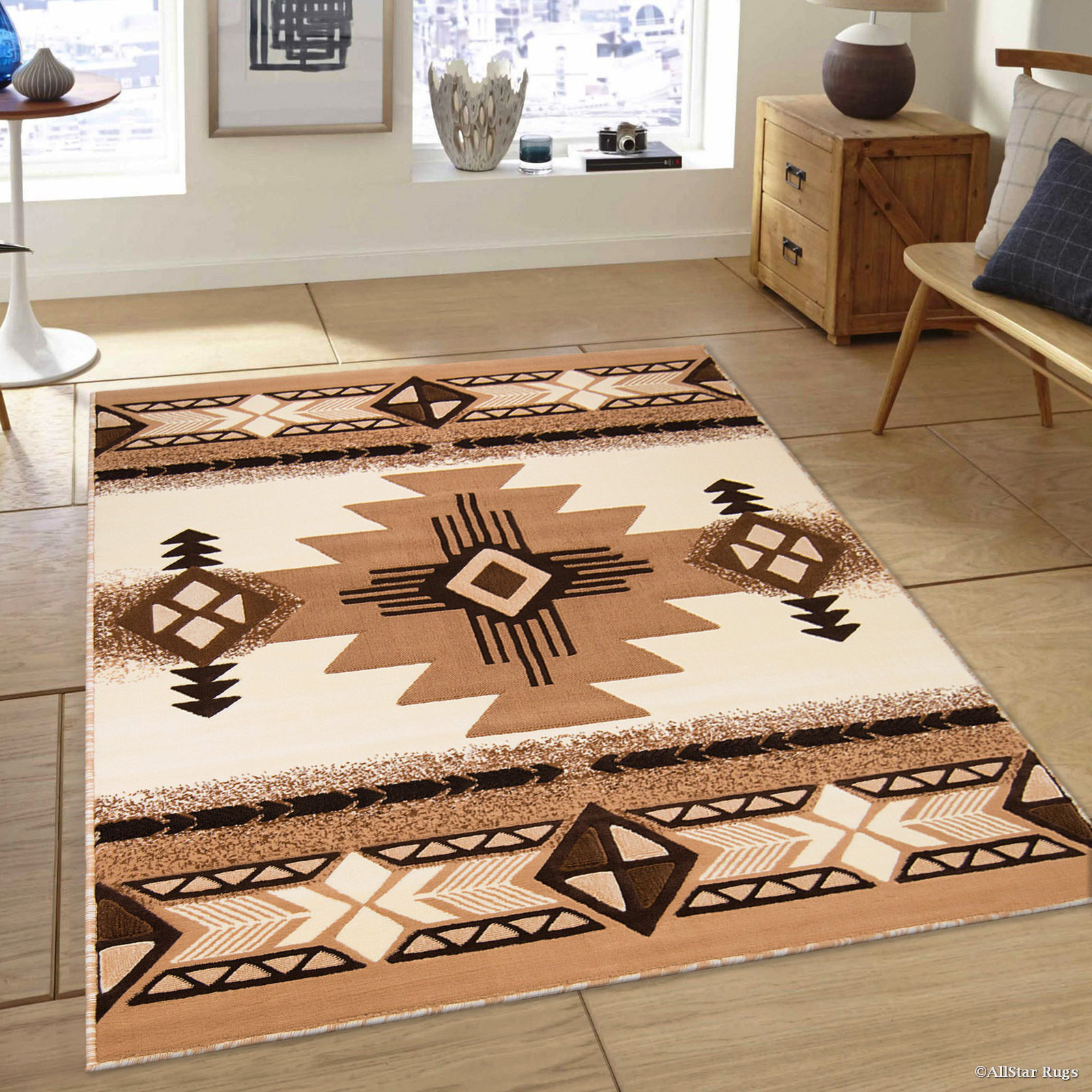 AllStar Rugs Power Loom Performance Ivory/Brown Rug & Reviews | Wayfair