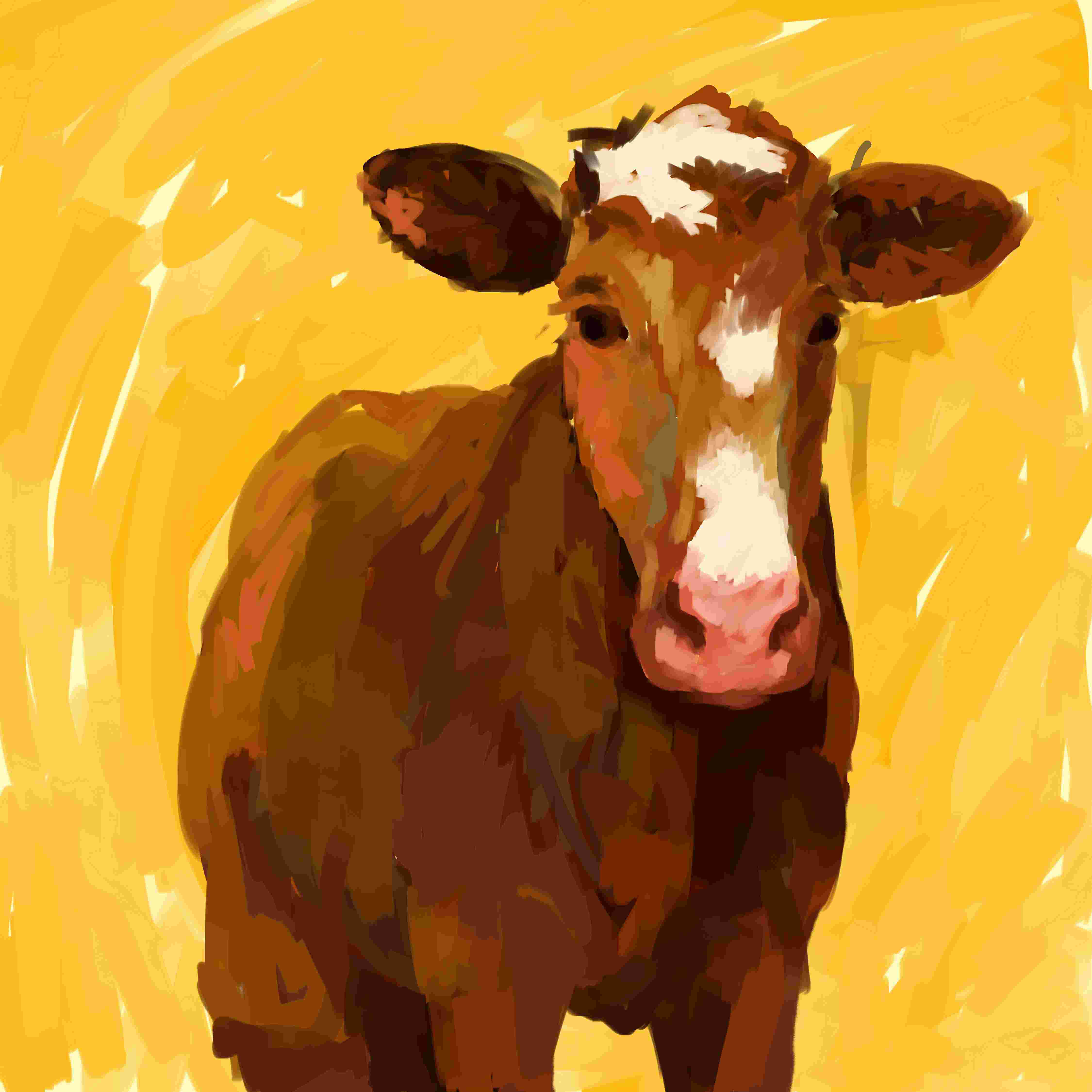 August Grove® Cow - Wrapped Canvas Painting | Wayfair